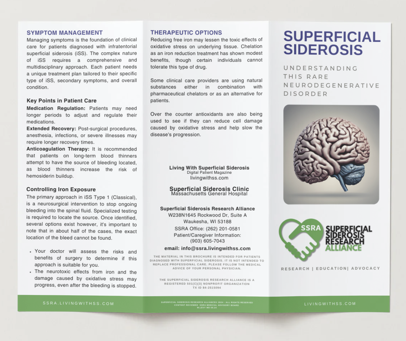 Superficial Siderosis Information Brochures | Superficial Siderosis ...